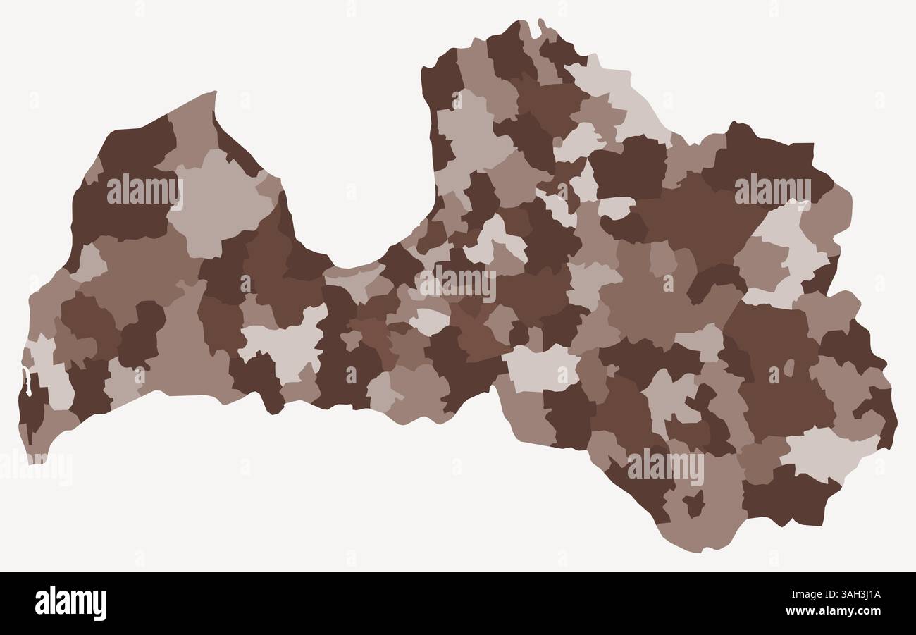 Map of Latvia with regions. Just a simple country border map with ...