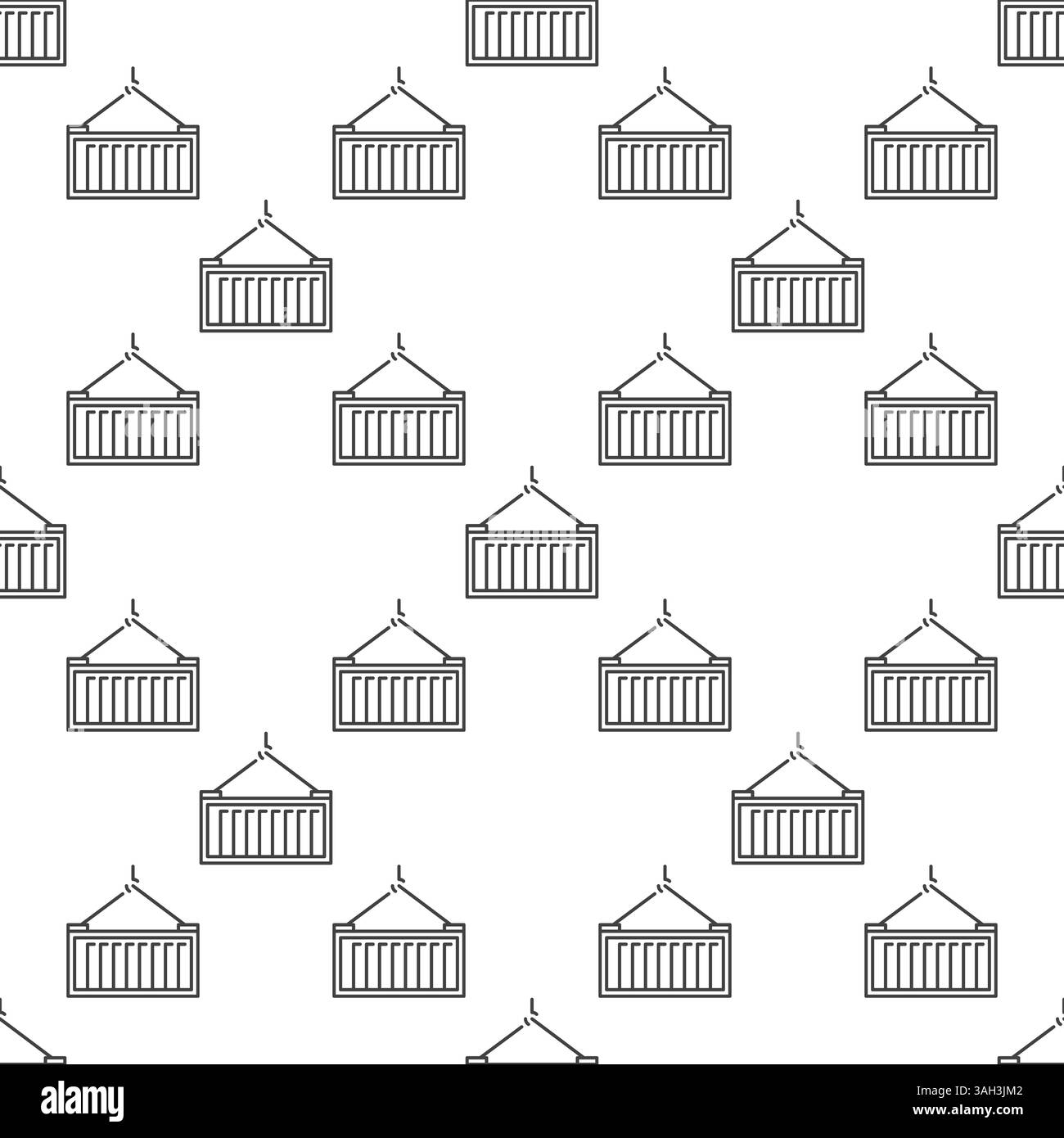 Shipping Container Thin Line Vector Concept Minimal Seamless Pattern Stock Vector Image And Art