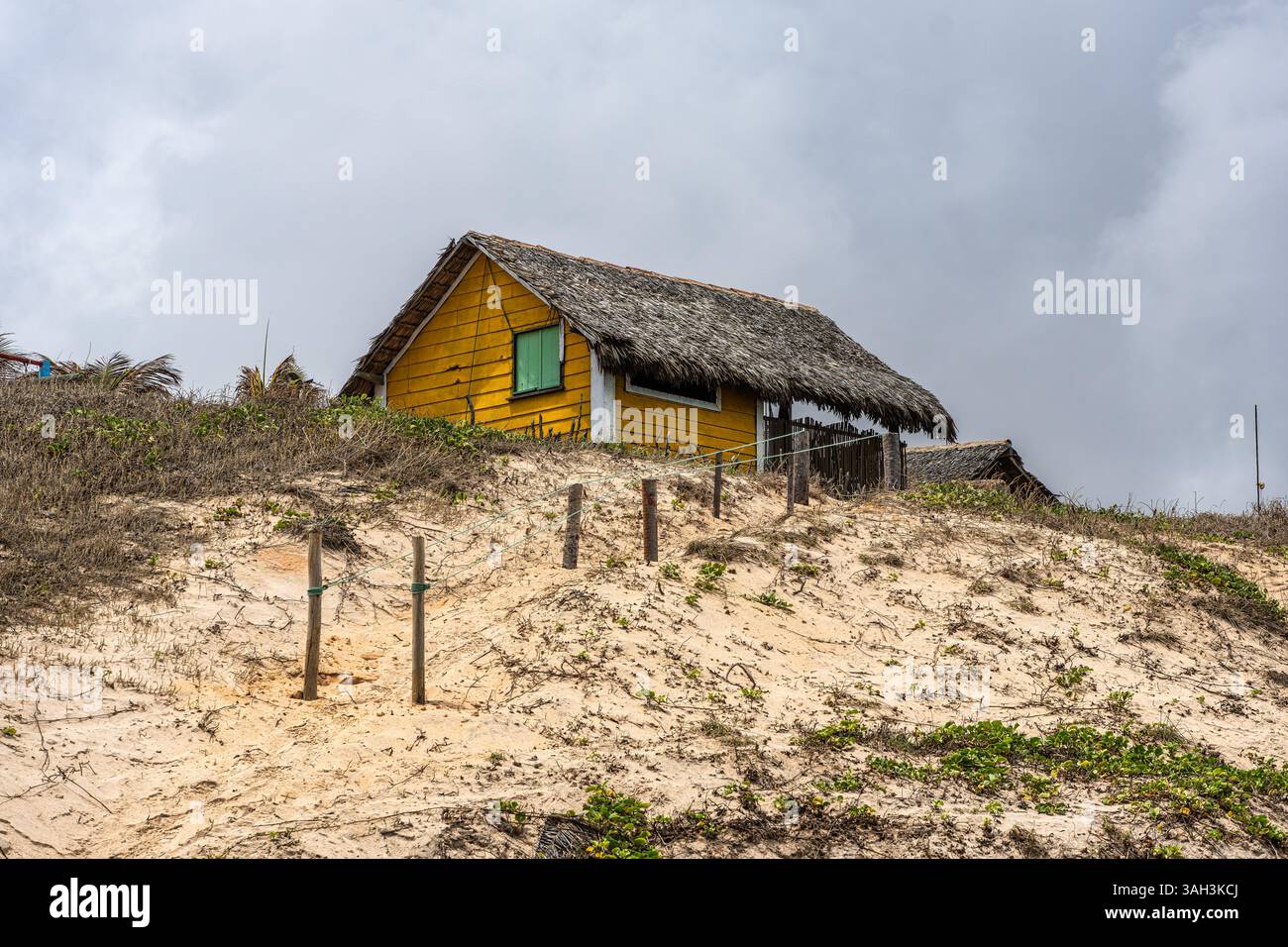 Famous barracas, bars and restaurants at Canoa Quebrada Beach at Canoa ...