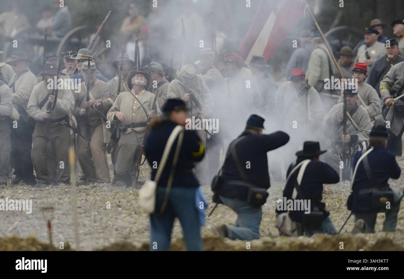 March 22, 2015 - Four Oaks, North Carolina, USA - American Civil War re ...