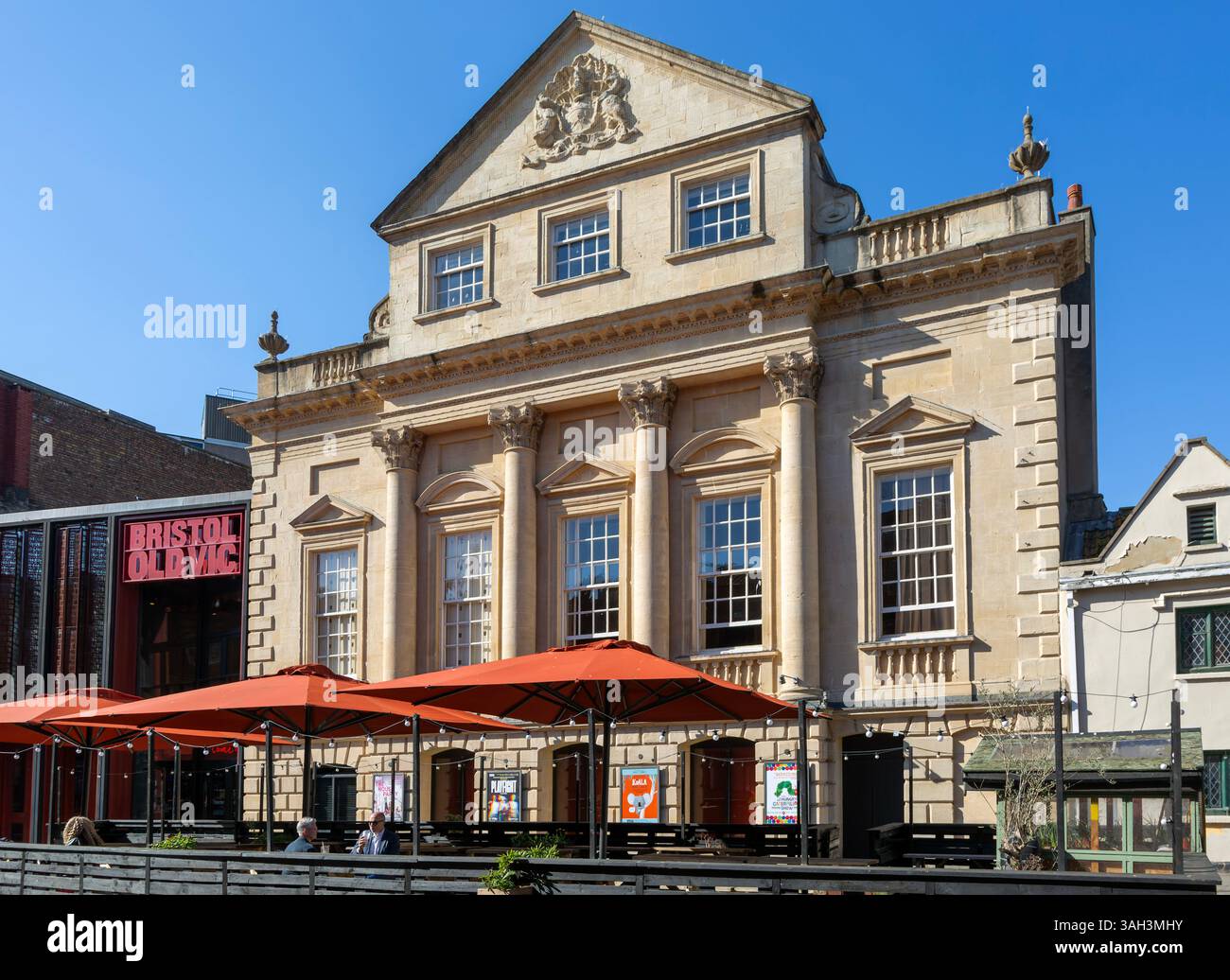 Historic Georgian facade of the Bristol Old Vic theatre, King Street ...