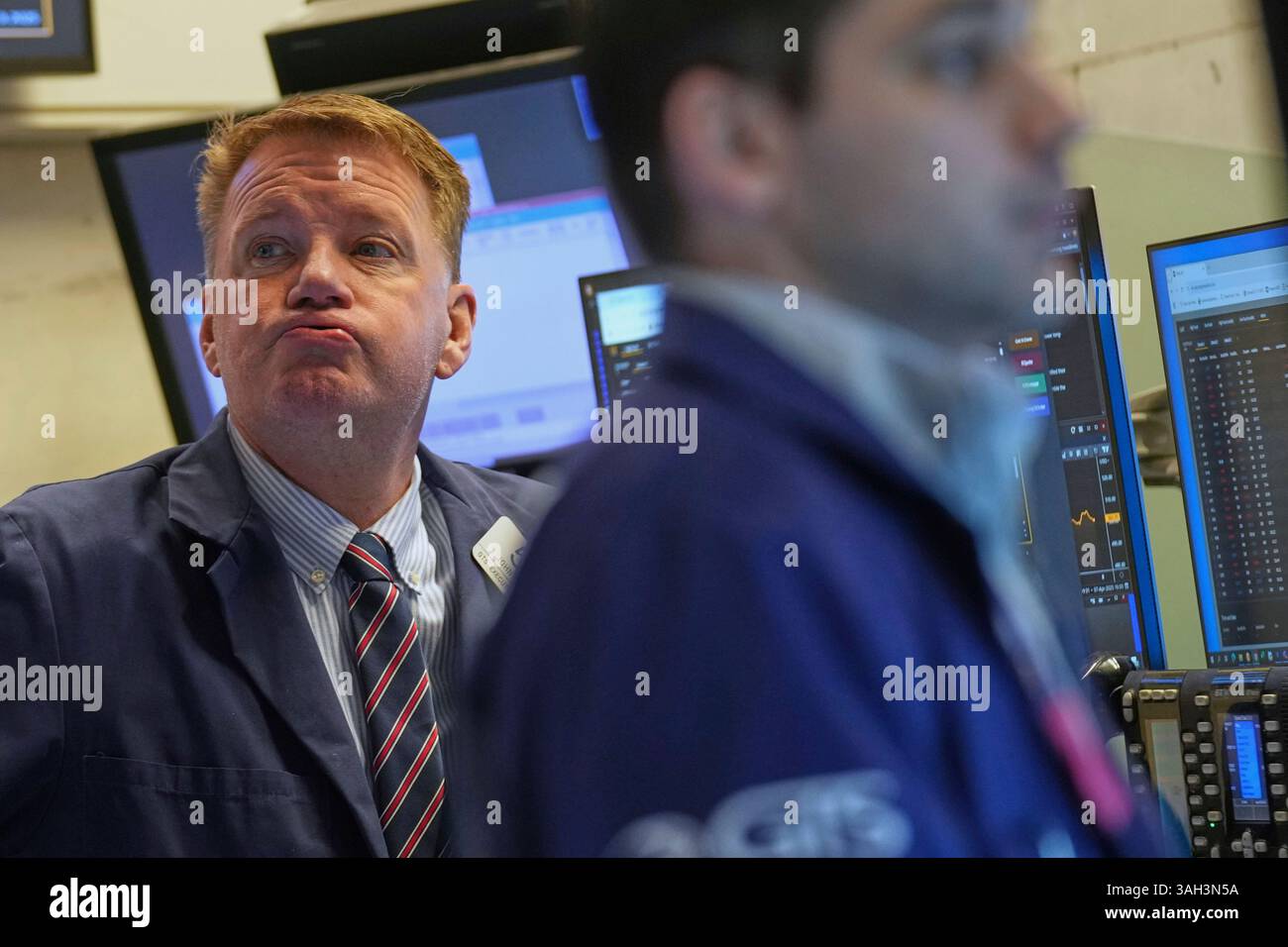 John Bowers works on the floor at the New York Stock Exchange in New ...