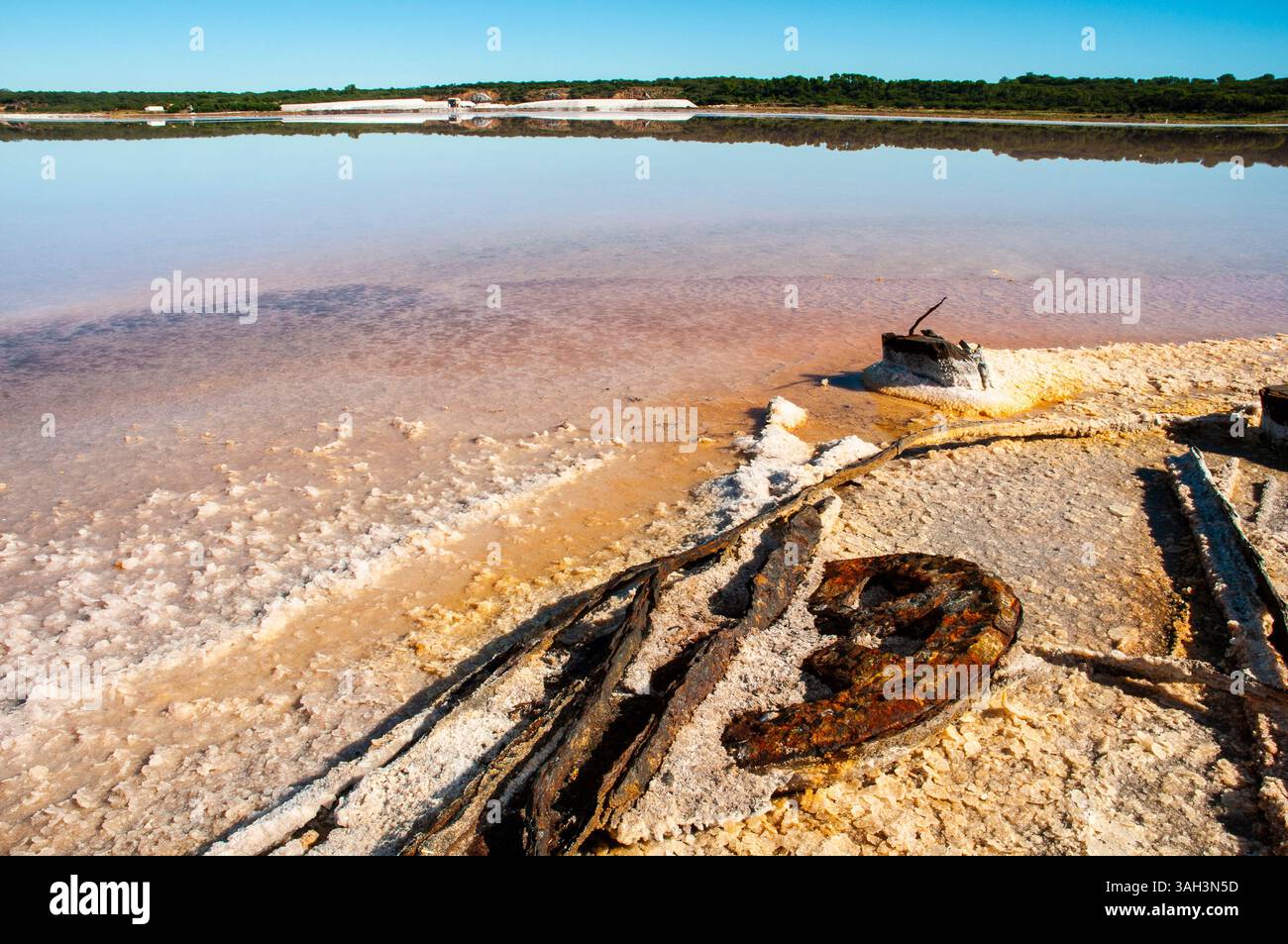 Historical remains of old salt exploitation, Salinas Grande, La Pampa ...