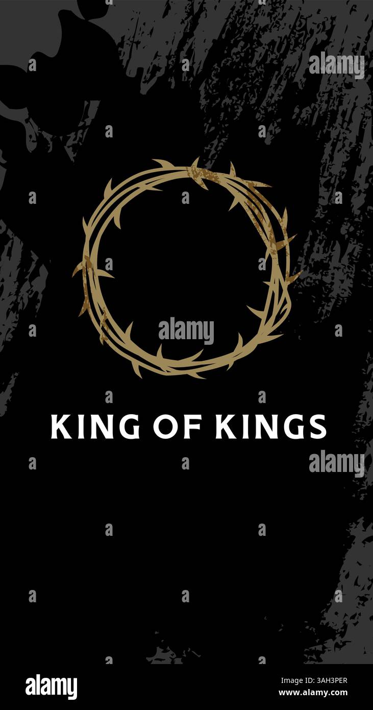 King of kings lettering banner design with crown of thorns. T-shirt ...