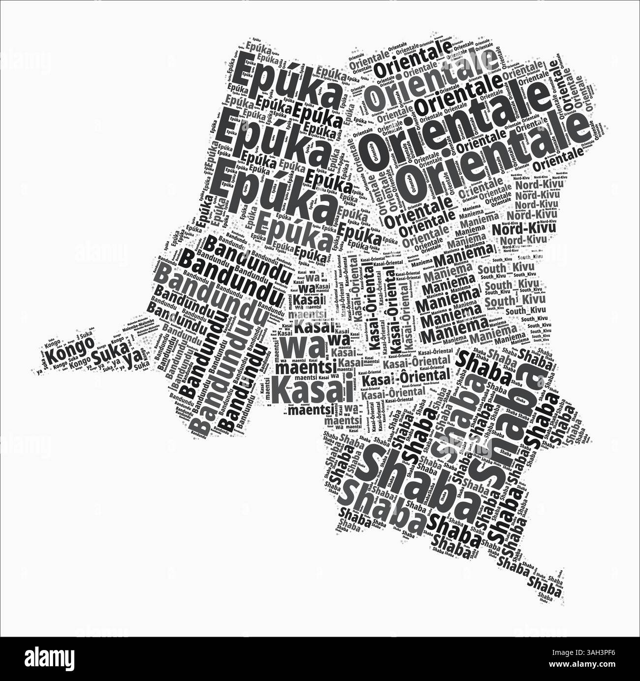 Democratic Republic of the Congo Text Style Regions. Country region ...