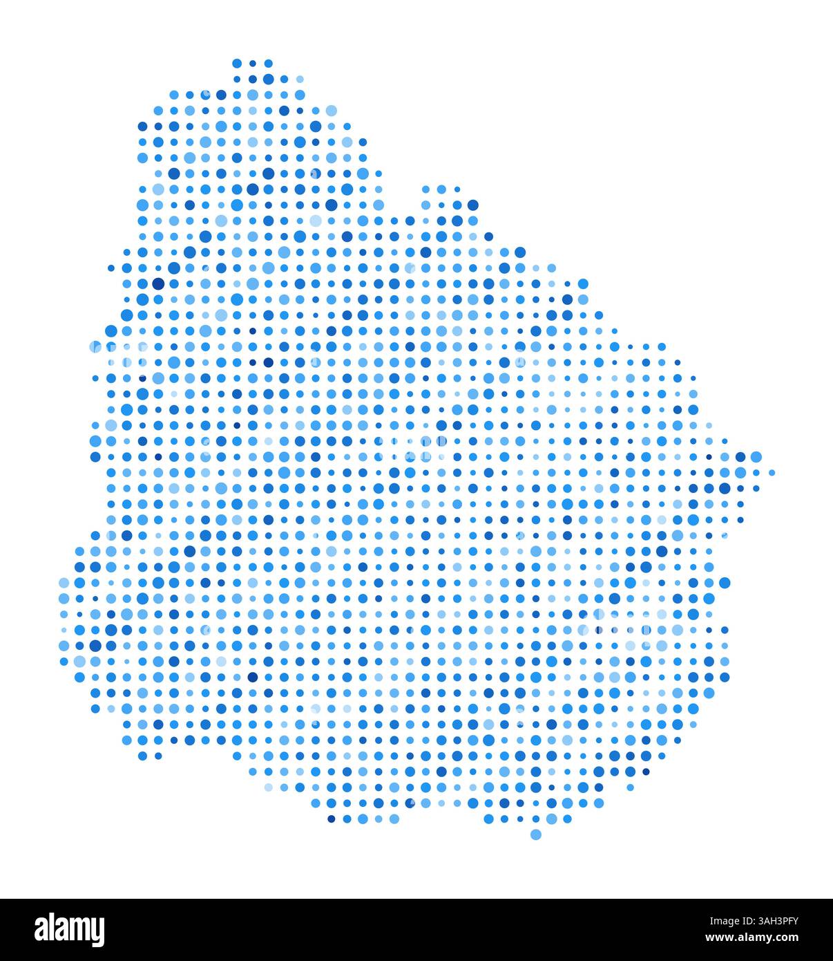 Uruguay Dot Map. Country Digital Style Shape. Uruguay vector image ...