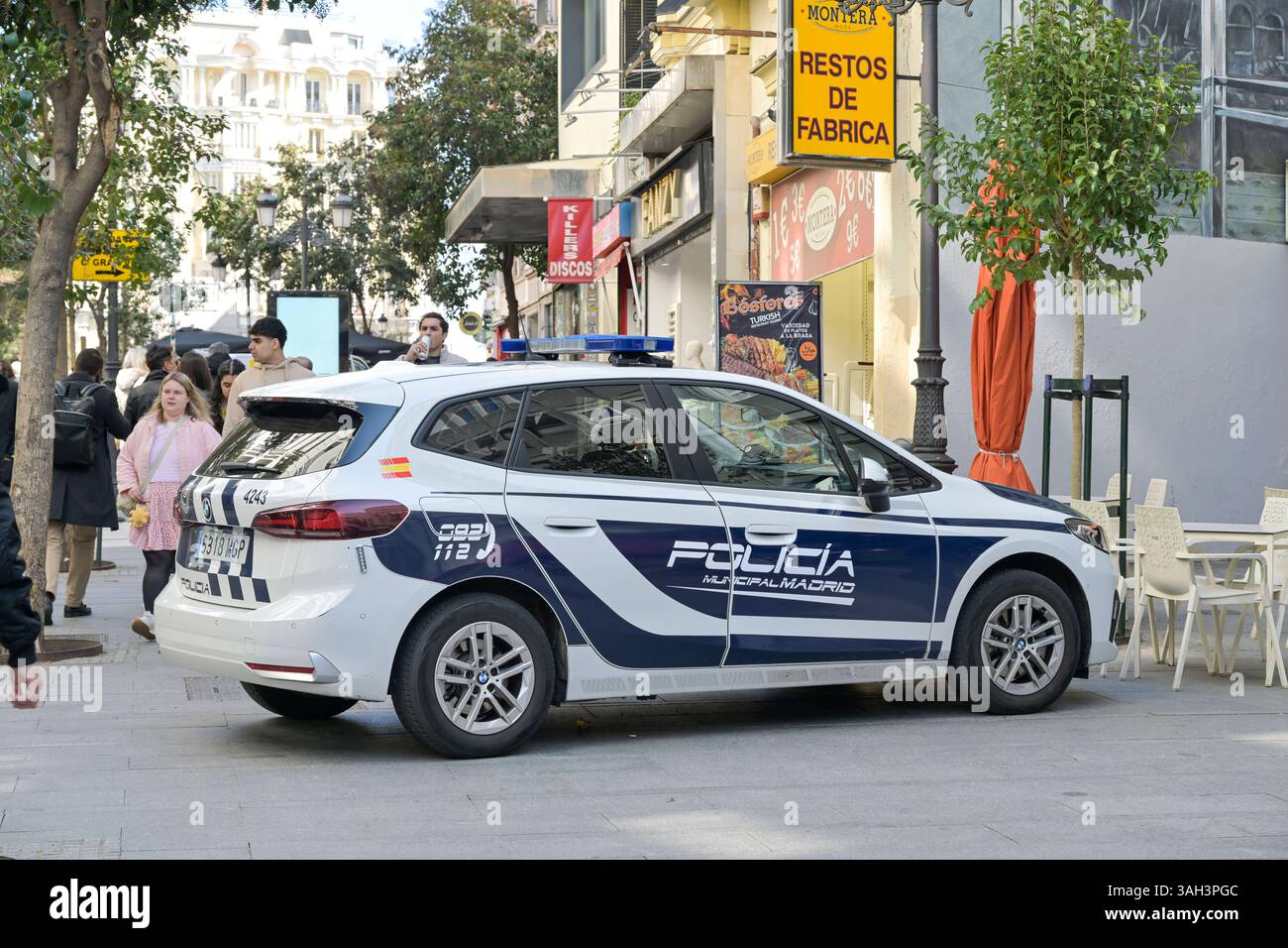 Policia, Polizeiauto, Centro, Madrid, Spanien *** Policia, police car ...