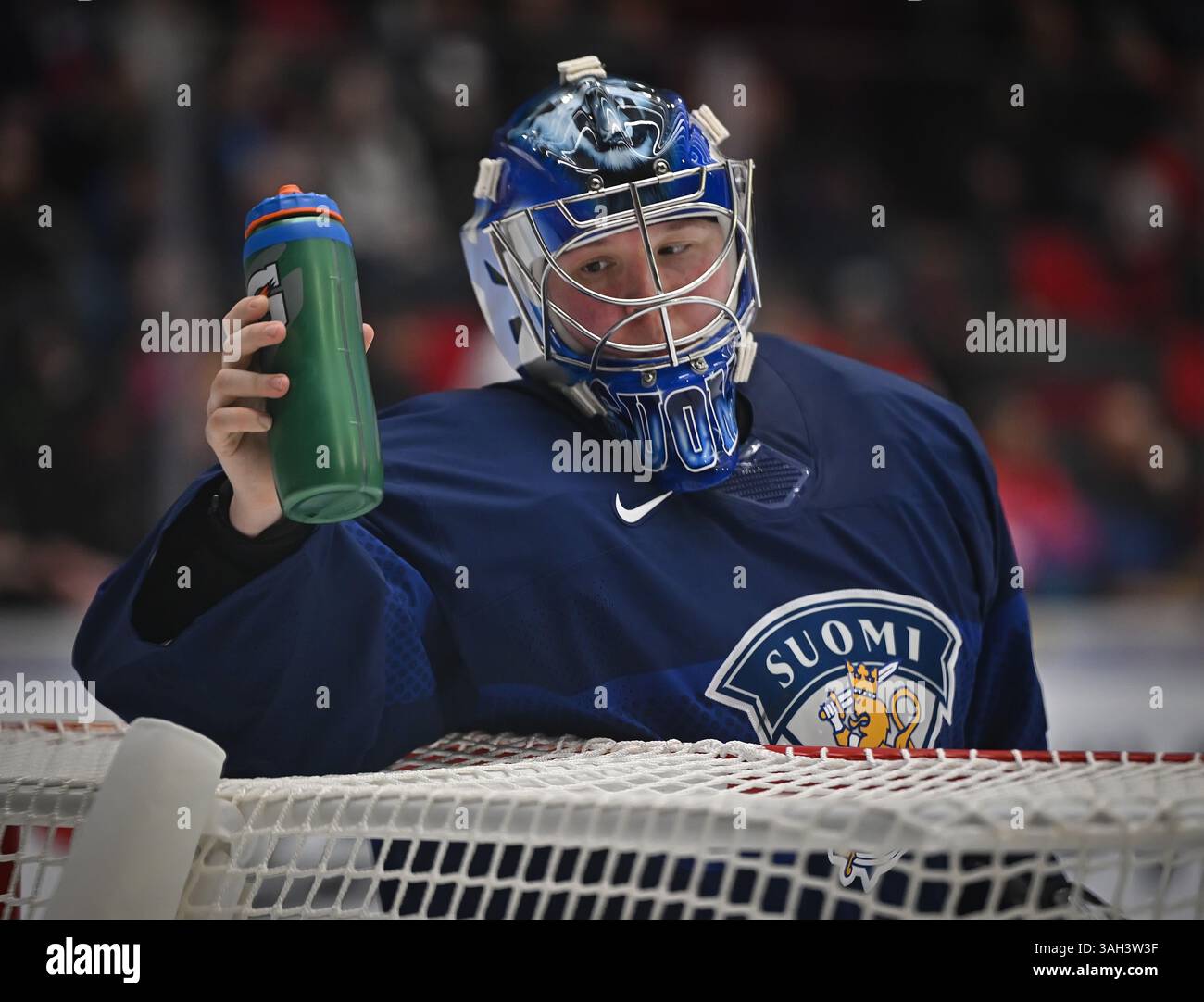 Sanni Ahola, goalkeeper of Finland, during the ice hockey IIHF Women´s ...