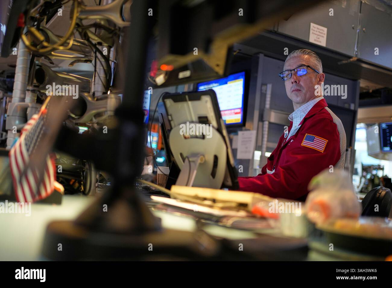 John Gorman works on the floor at the New York Stock Exchange in New ...