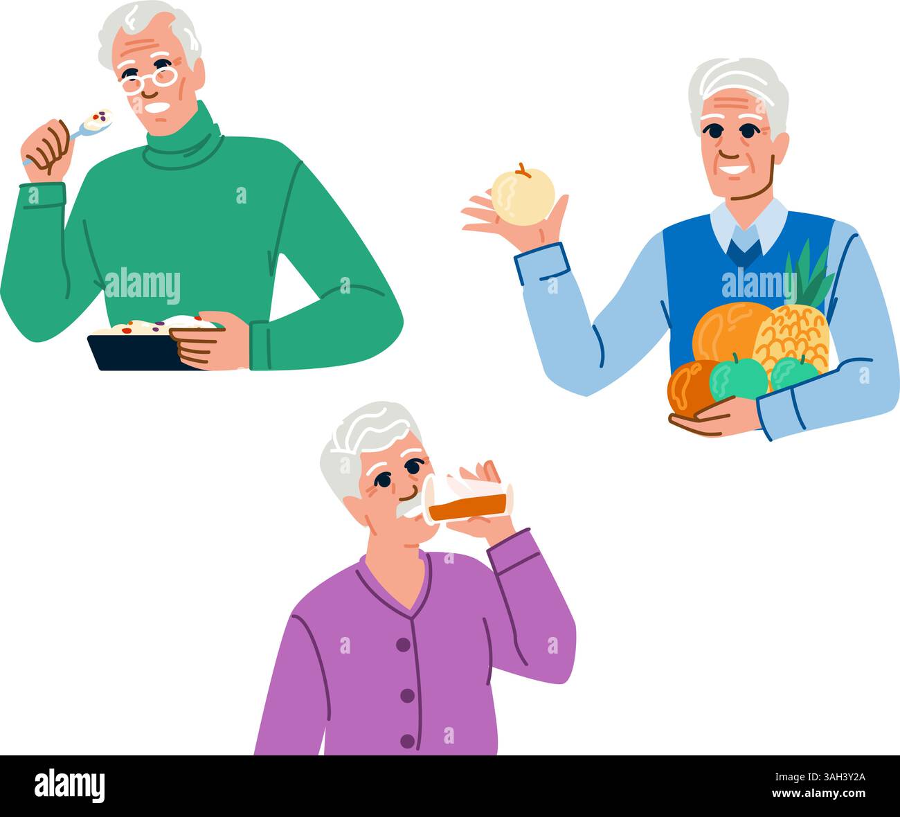 diet elderly man nutrition vector Stock Vector Image & Art - Alamy