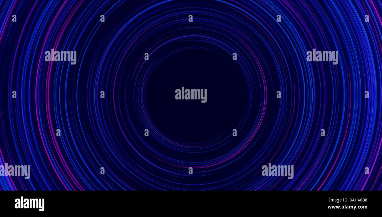 Circular data light speed flow. Abstract round digital data stream of quantum computing ...