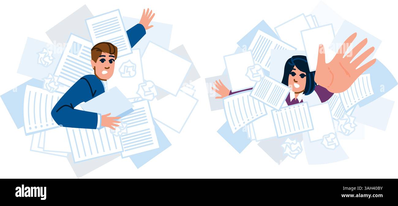overload paper work stress vector Stock Vector Image & Art - Alamy