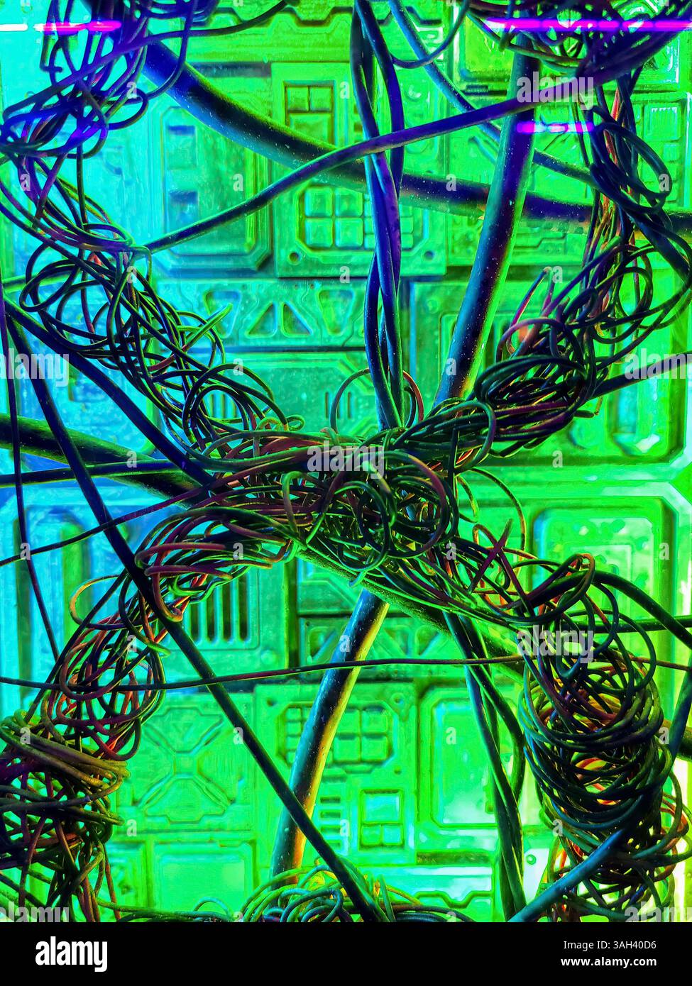Intricate Network of Colorful Wires and Circuit Pattern Motion ...