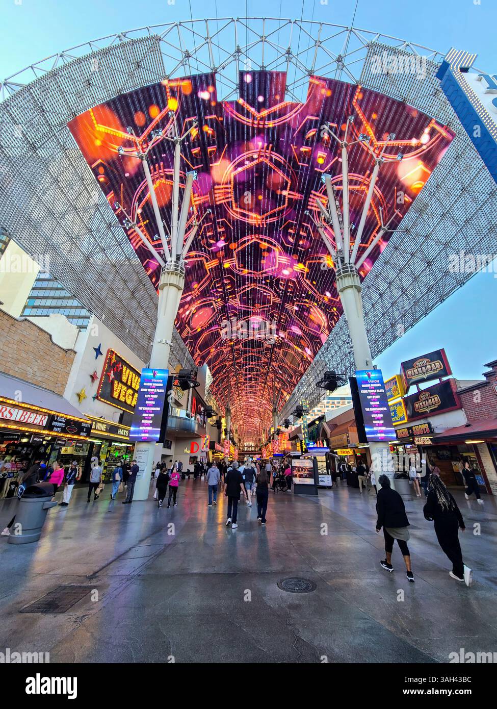 Vibrant LED Canopy and Neon Lights at Fremont Street Experience Eye ...