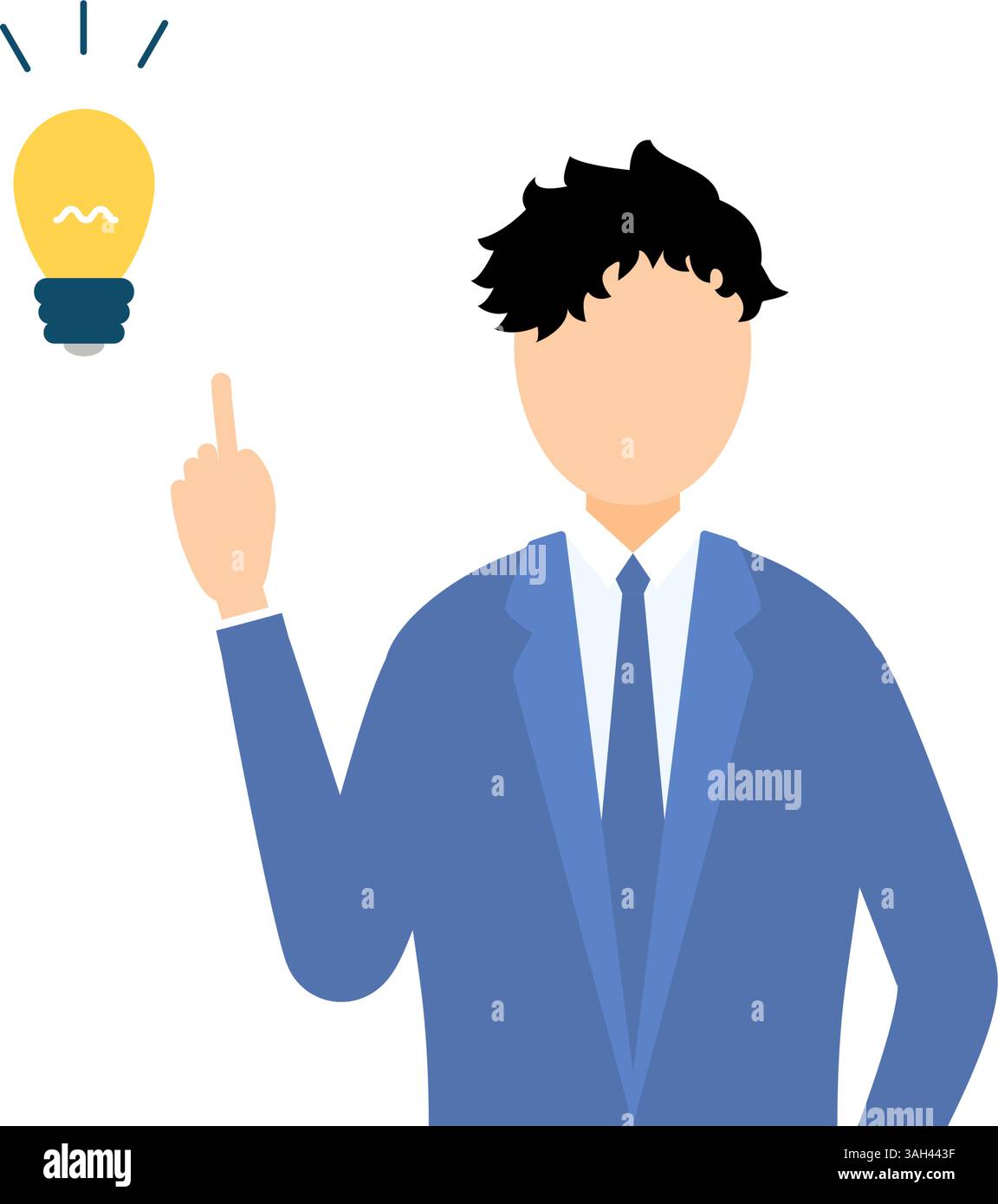 Simple illustration of businessman in business suit inspiring ideas ...