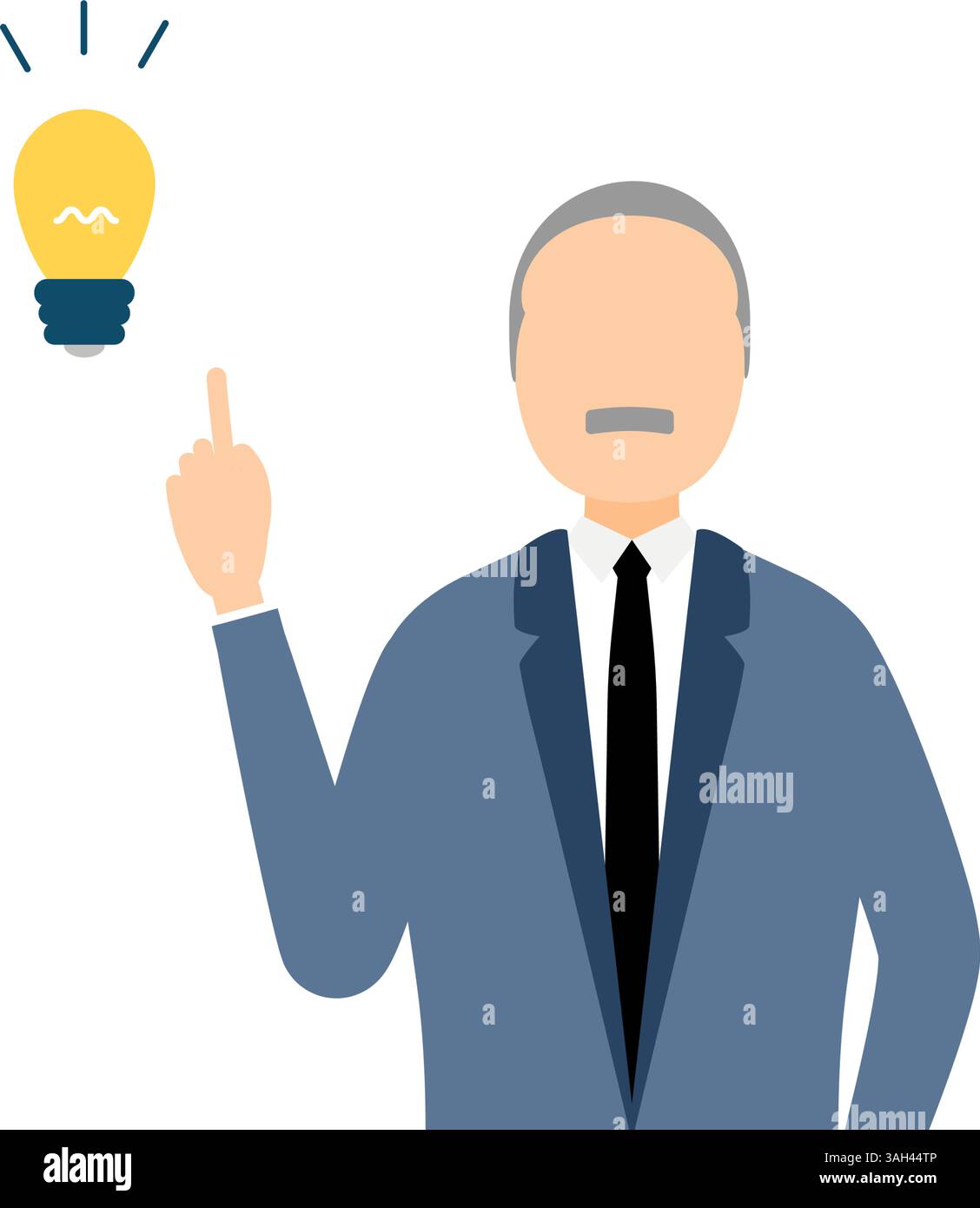 Simple illustration of businessman in business suit inspiring ideas ...