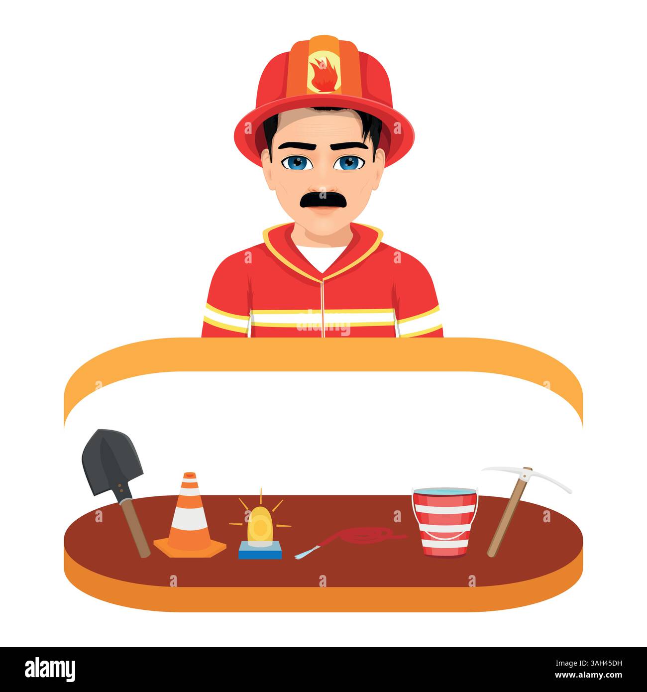 middle aged male firefighter and his job Stock Vector Image & Art - Alamy