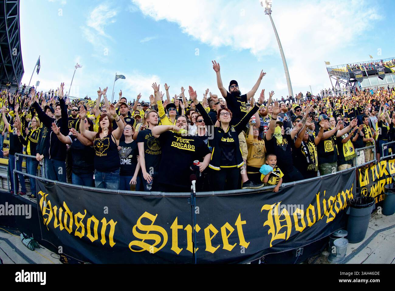 May 22, 2015 - Columbus, Ohio, U.S - The Hudson Street Hooligans cheer the Columbus Crew SC at ...