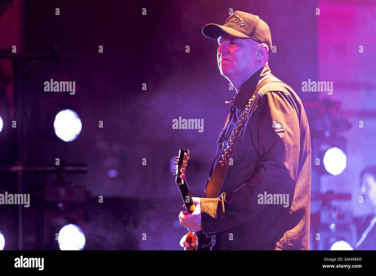 Cambridge, UK, 8 April, 2025. Skunk Anansie in concert. Pictured left ...