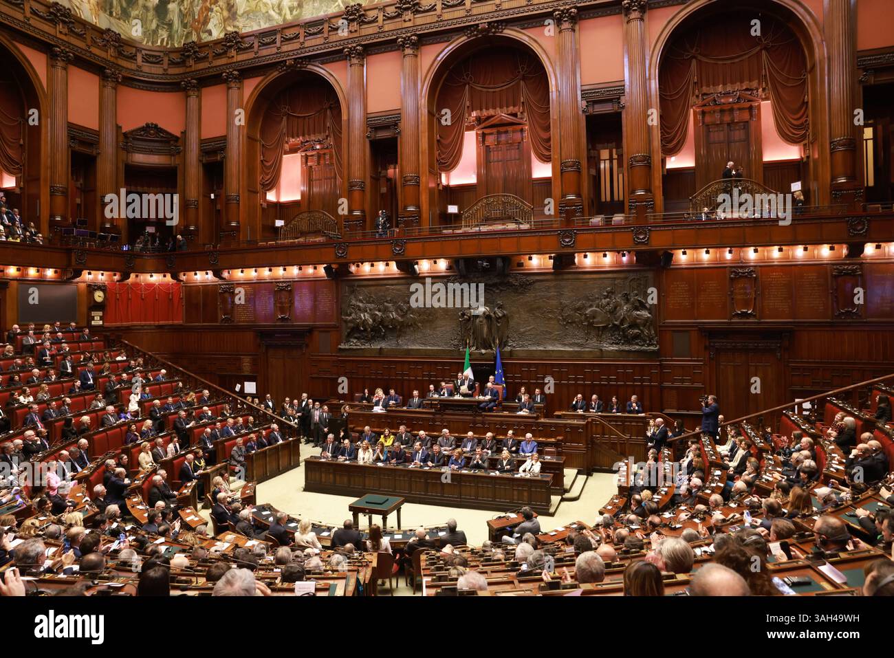 King Charles III delivers a speech at the Italian Parliament in Rome ...