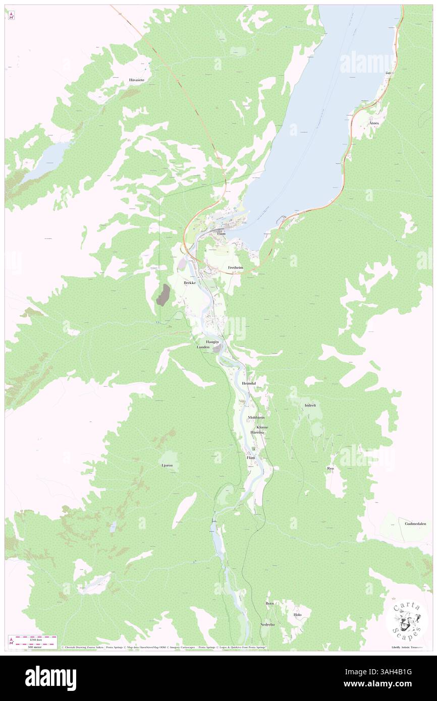 Lunden, Aurland, NO, Norway, Vestland, N 60 51' 5'', N 7 6' 47'', map ...