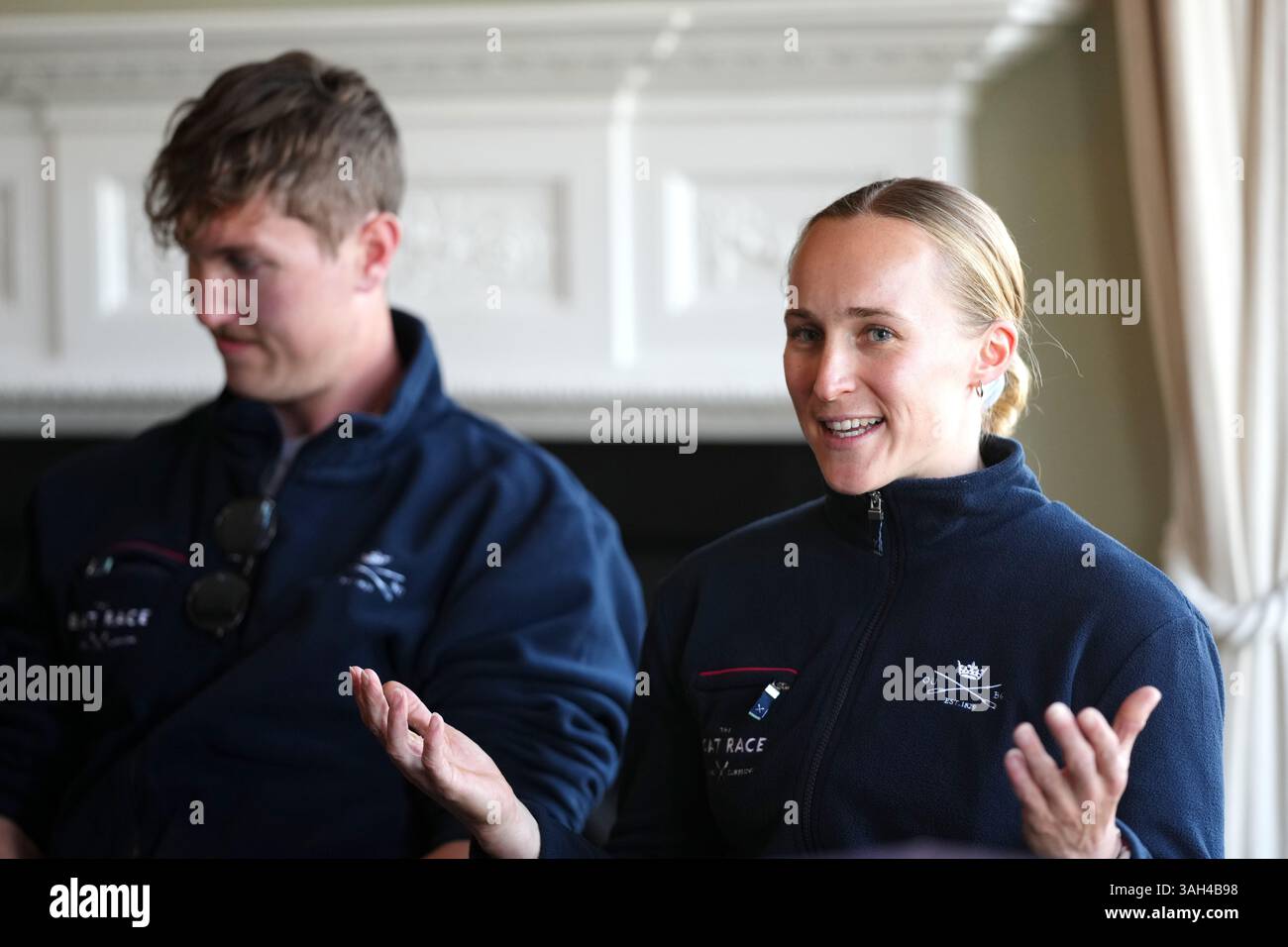 Oxford University Boat Team's James Doran and Heidi Long during a press ...
