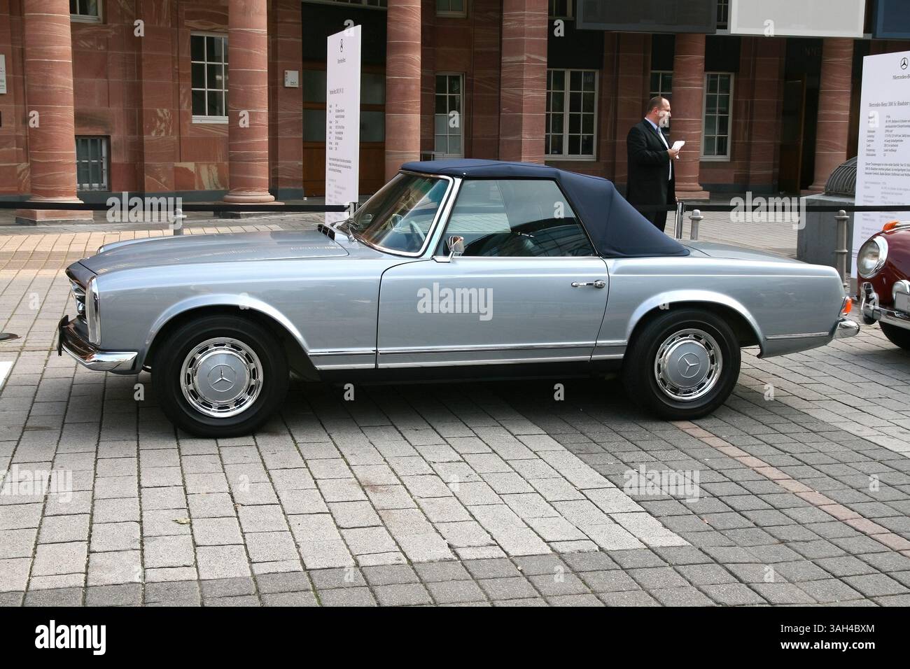 1960s vintage classic silver convertible mercedes benz SL 280 Stock ...