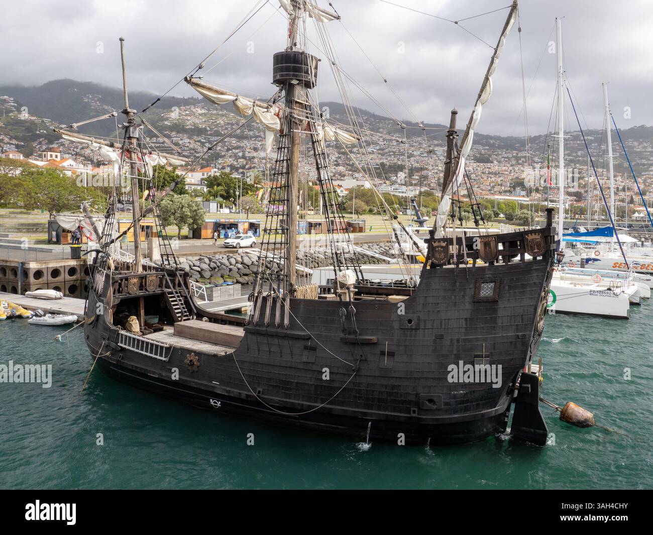 A replica of Christopher Columbus's ship Santa Maria de Colombo in ...