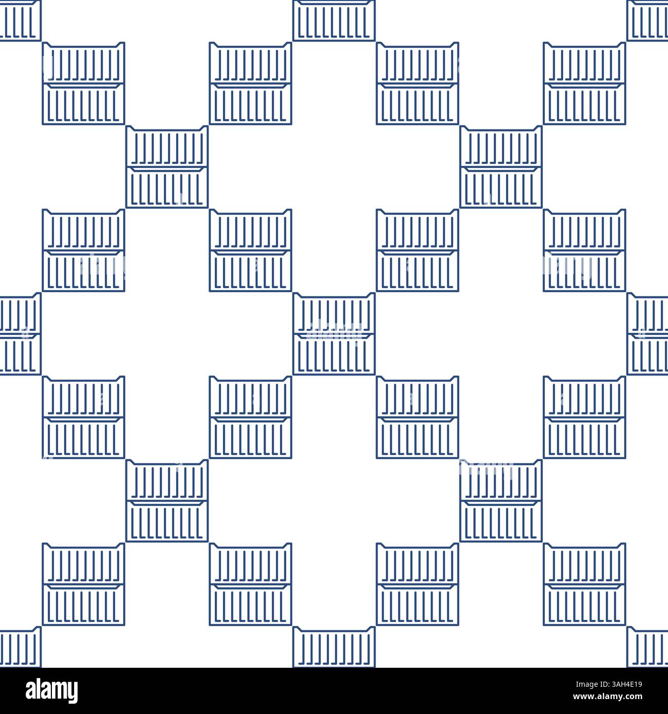 2 Shipping Containers vector seamless pattern or background Stock ...