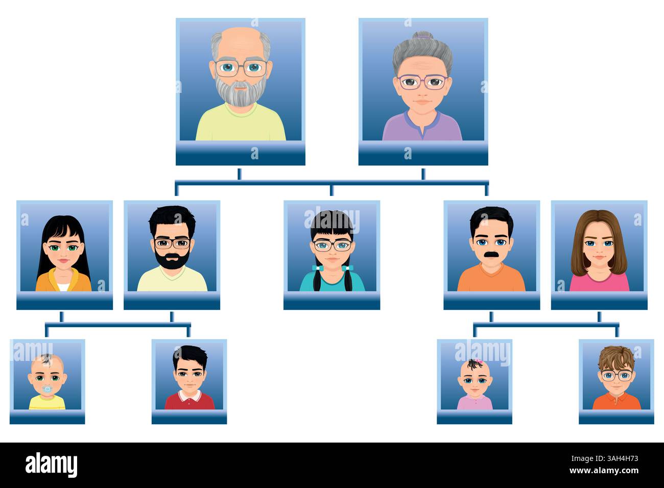 beautifully designed big family tree diagram Stock Vector Image & Art ...