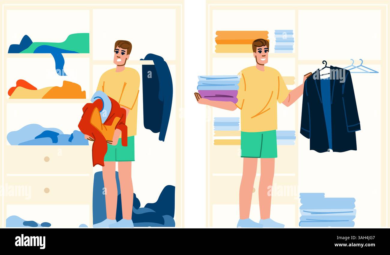 hang organize closet man vector Stock Vector Image & Art - Alamy