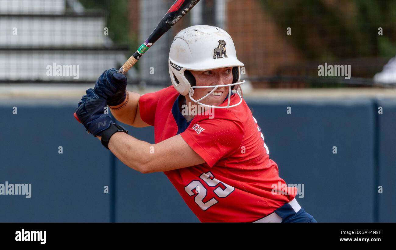 Samford catcher Logan Champion (25) during an NCAA softball game on ...