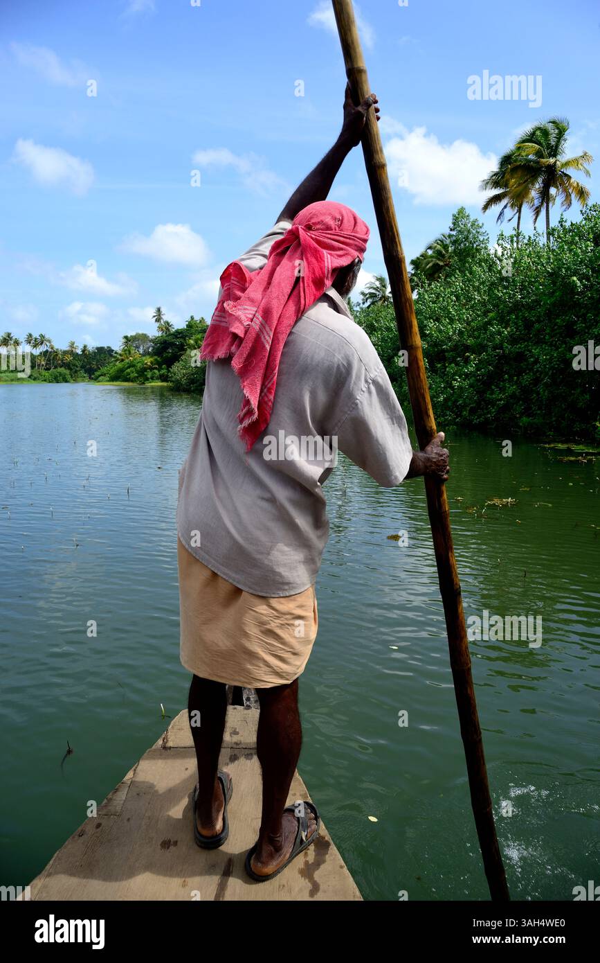 Man siling close to Allepey, Kerala, India Stock Photo - Alamy