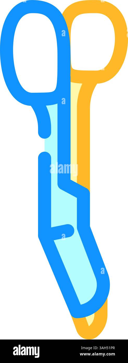 plaster cast scissors fracture injury color icon vector illustration ...
