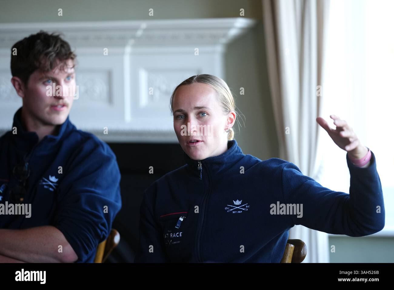 Oxford University Boat Team's James Doran and Heidi Long during a press ...