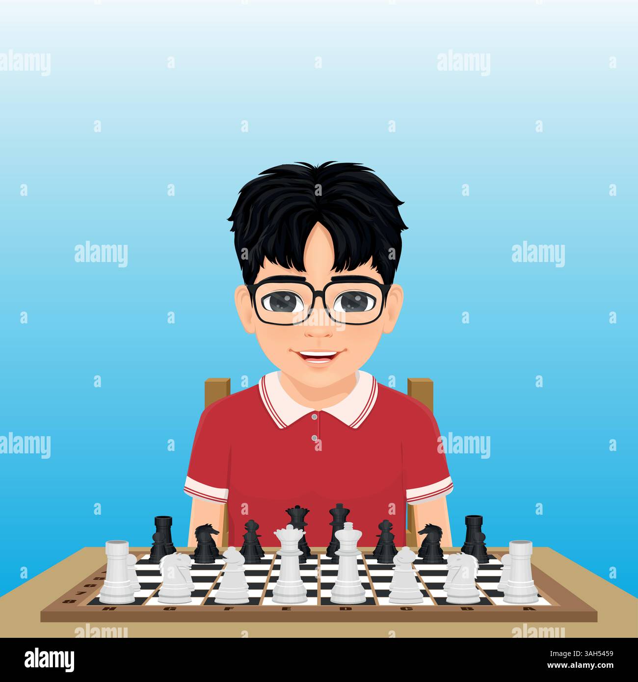 Boy girl playing chess game Stock Vector Images - Alamy
