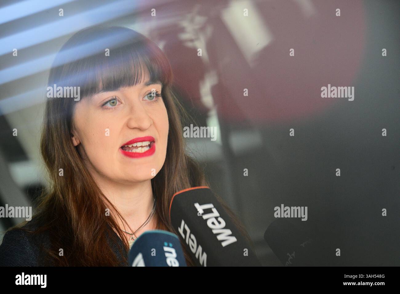 Berlin, Germany. 09th Apr, 2025. Heidi Reichinnek (Die Linke) gives a ...