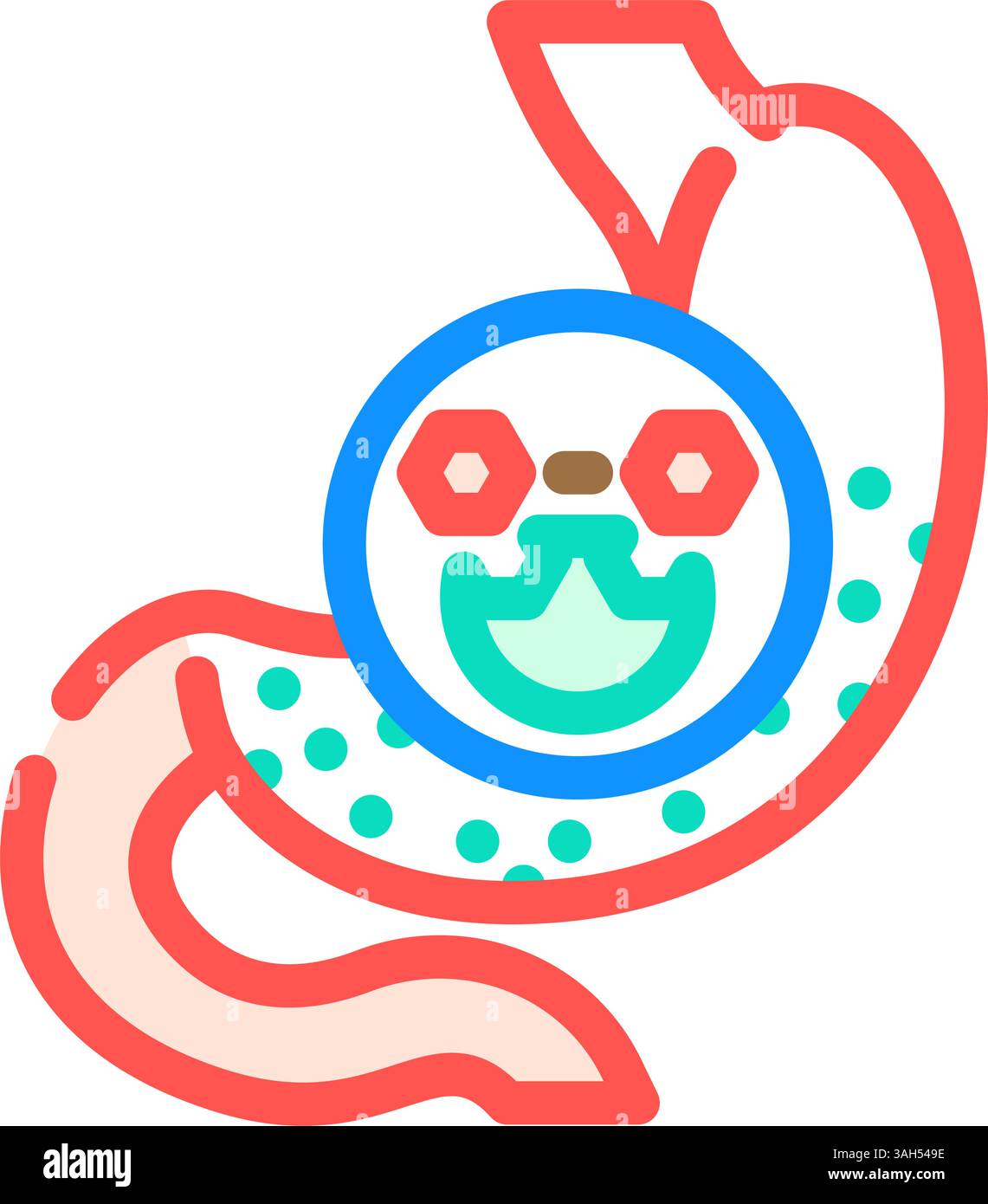 digestive enzymes gastroenterologist color icon vector illustration ...