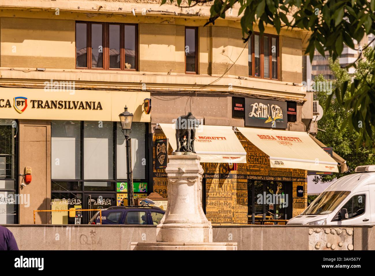 Bucharest, Romania - Bronze sculpture replica of Capitoline Wolf (Lupa ...