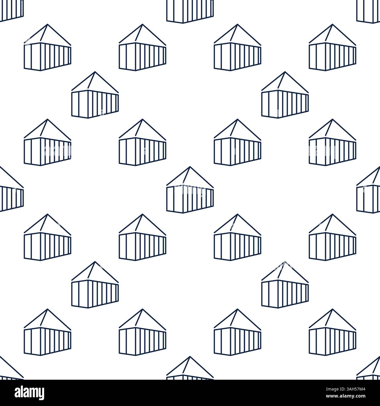 Vector Shipping Container seamless pattern in linear style Stock Vector ...