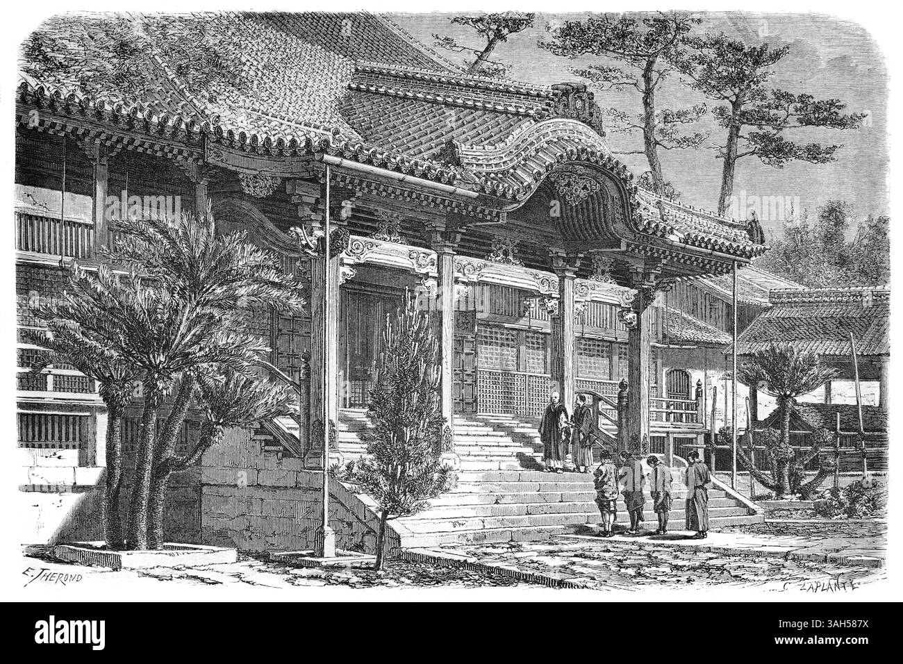 Buddhists Showing their Respect Outside Fukuishi Kannon Buddhist Temple ...