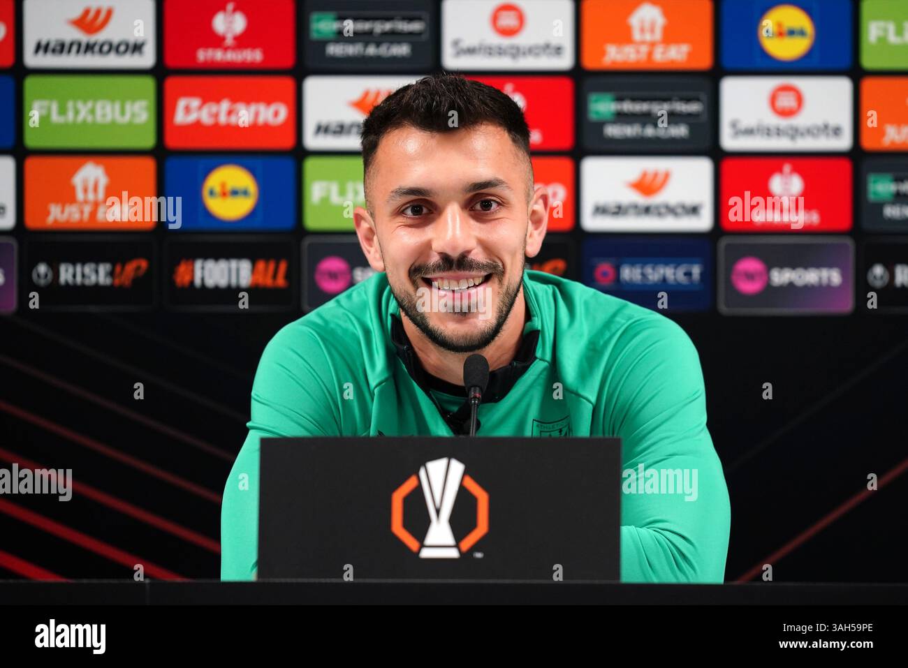 Athletic Bilbao's Aitor Paredes during a press conference at Ibrox ...
