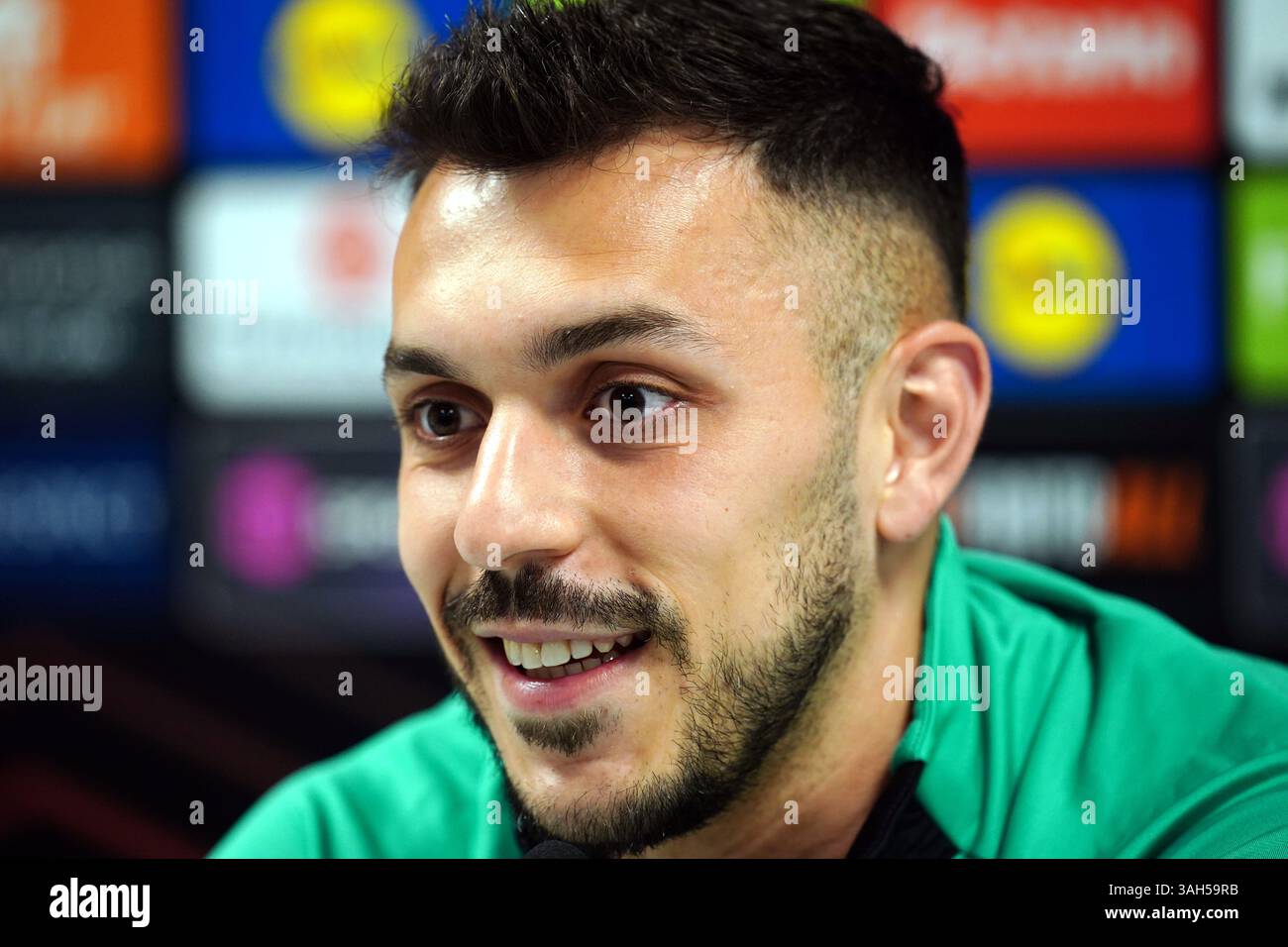 Athletic Bilbao's Aitor Paredes during a press conference at Ibrox ...