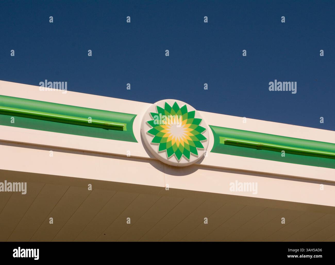 BP British Petroleum logo at petrol station in S'Arenal, Island of ...