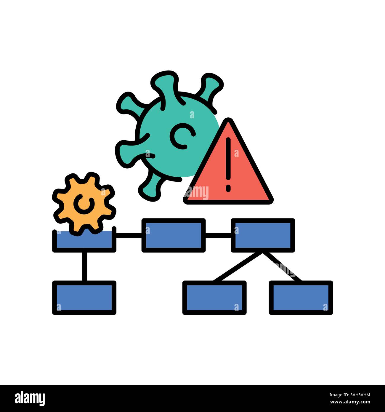 Strategic planning color line icon for digital and print projects ...
