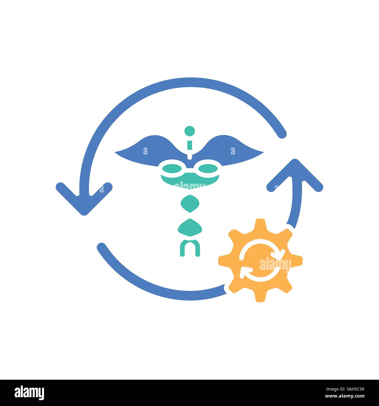 Restoring healthcare systems color flat icon for digital and print ...