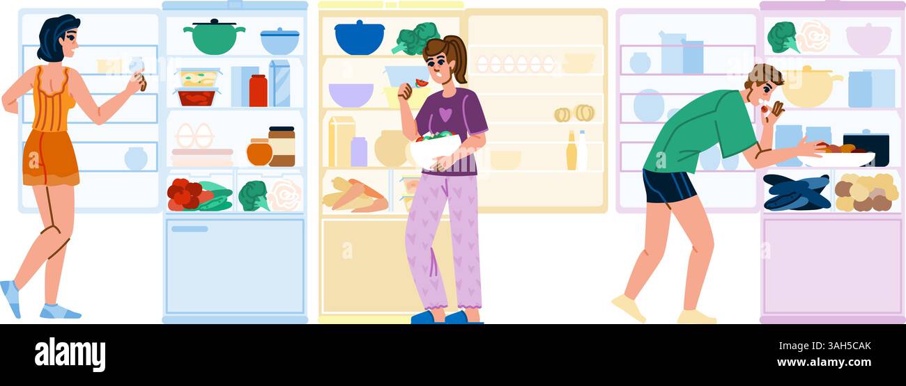 comfort night snack eating vector. quick delicious, sweet salty ...