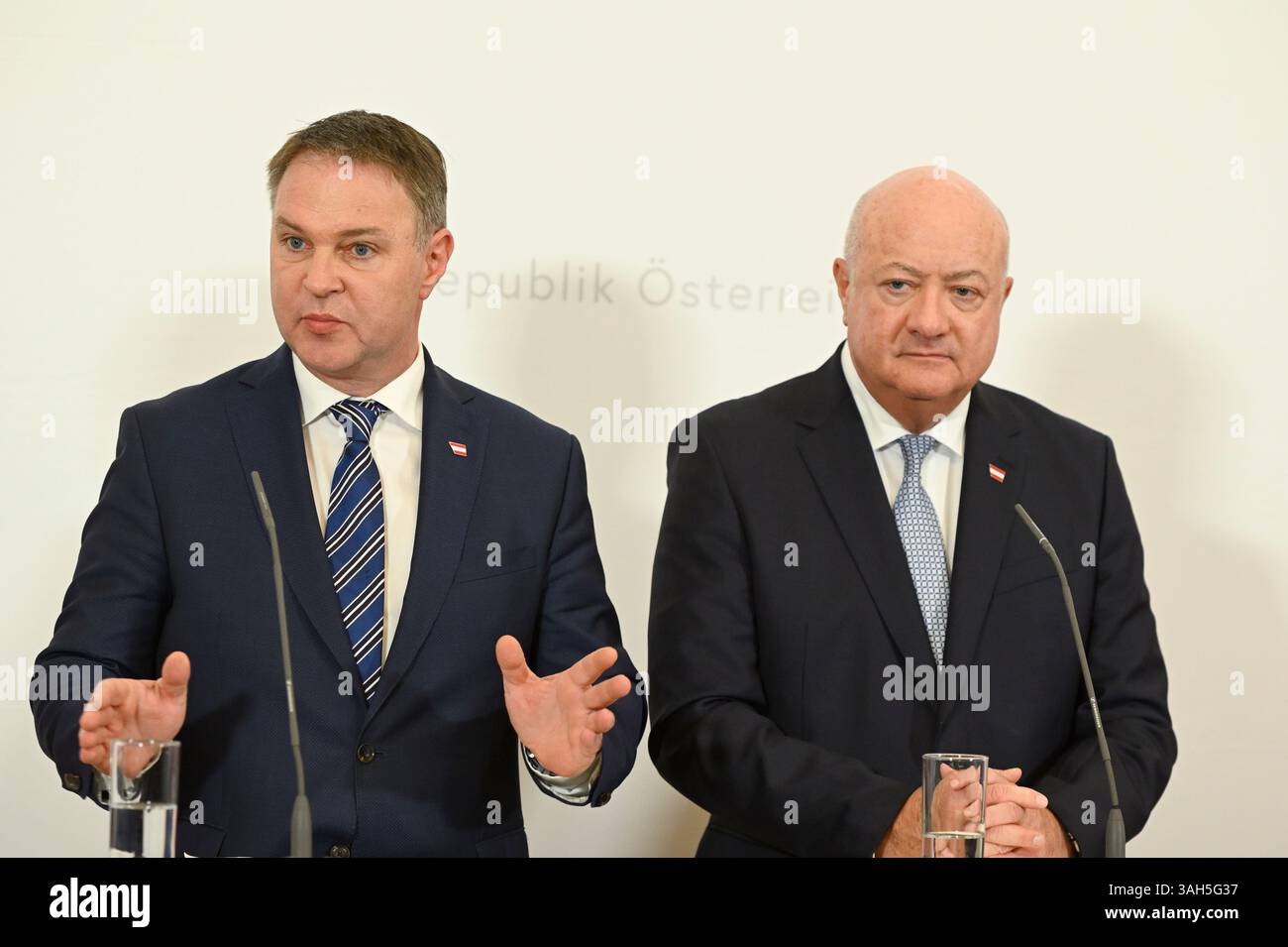 Vienna, Austria. 09th Apr, 2025. Press foyer after the Working session ...