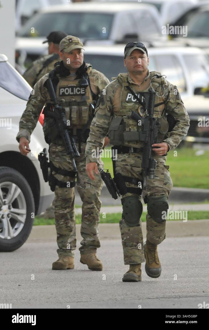 May 18, 2015 - Waco, Texas, U.S - Two Waco Police officers walk through ...