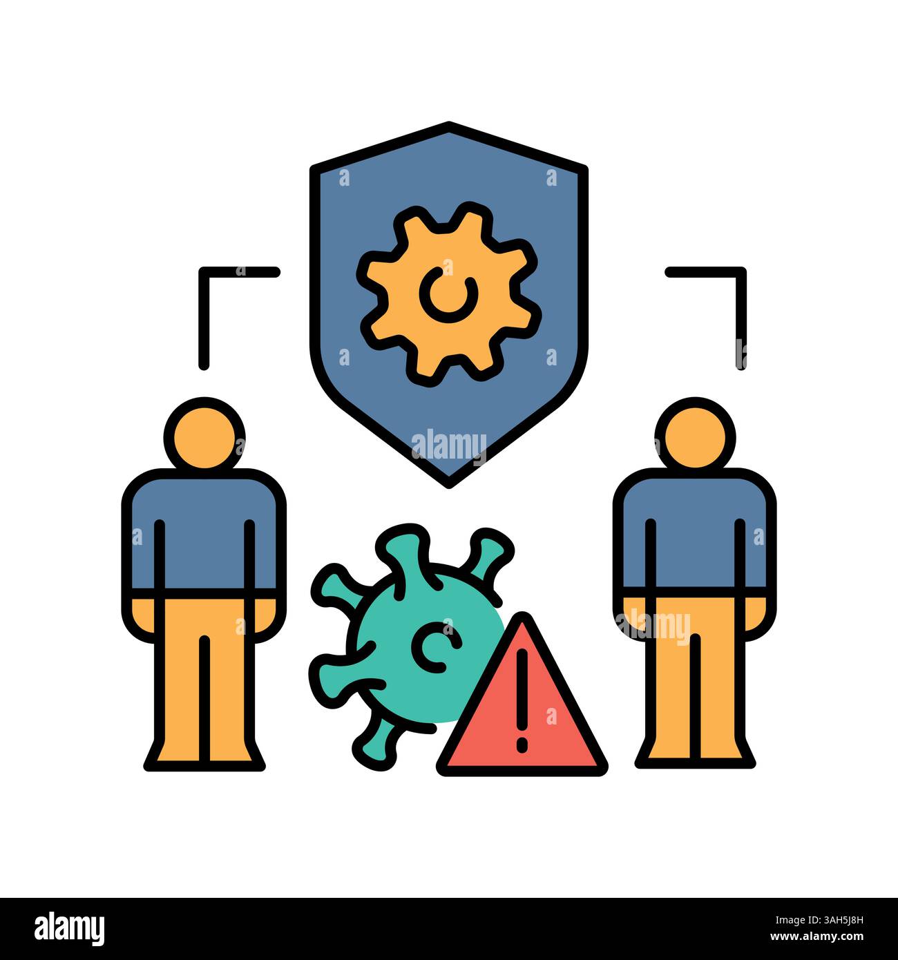 Crisis management color line icon for digital and print projects ...